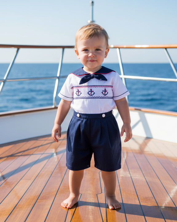 Smocked Anchors Nautical Bobby Suit – Carriage Boutique
